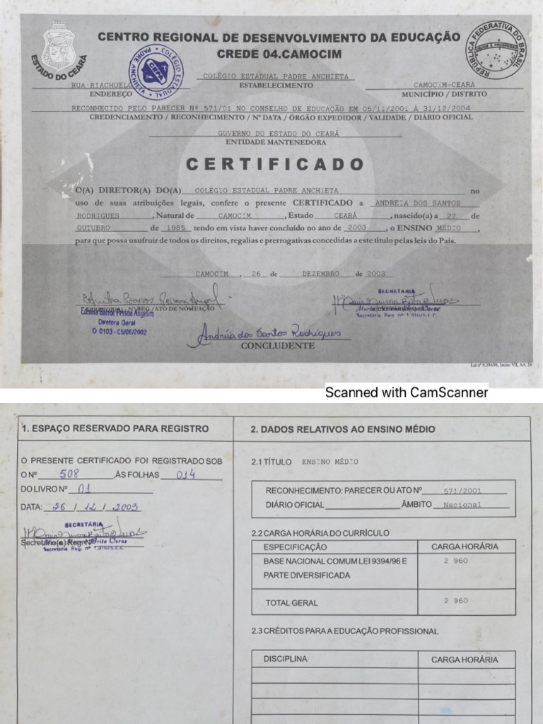 Certificado - Andreia | PDF