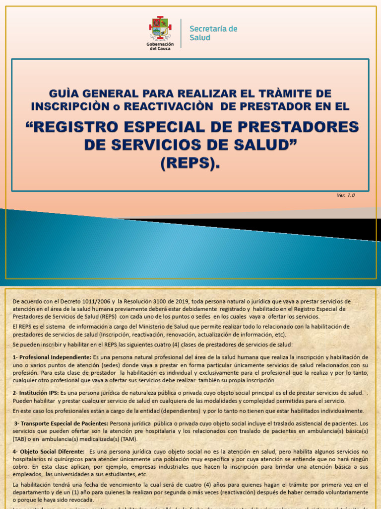 Guia General para Habilitacion Reps | PDF | Contraseña | Sitios web