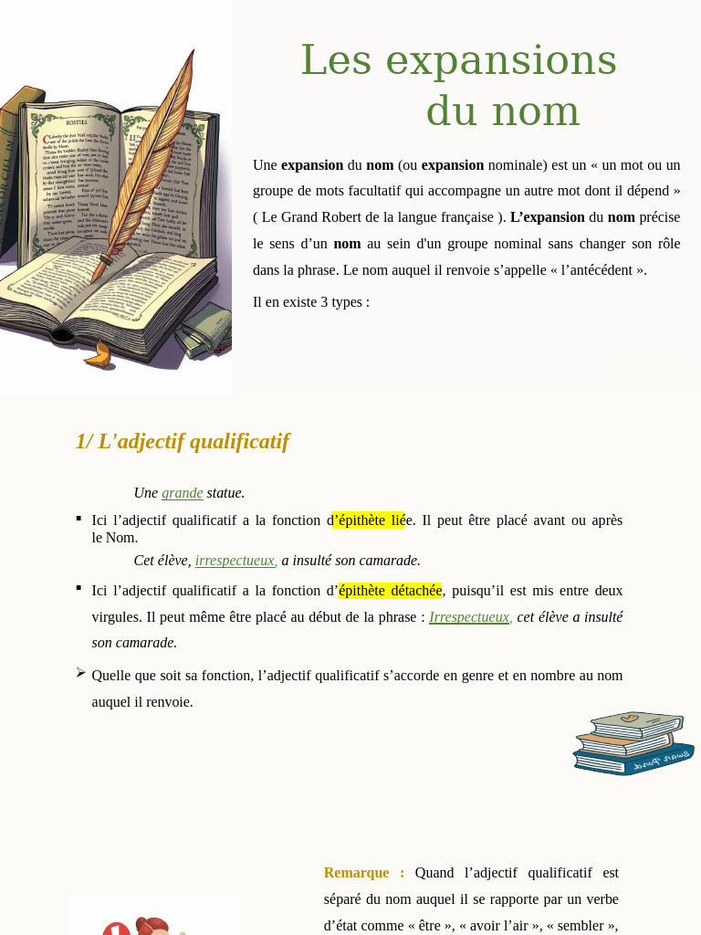 Expansions du nom en français | PDF