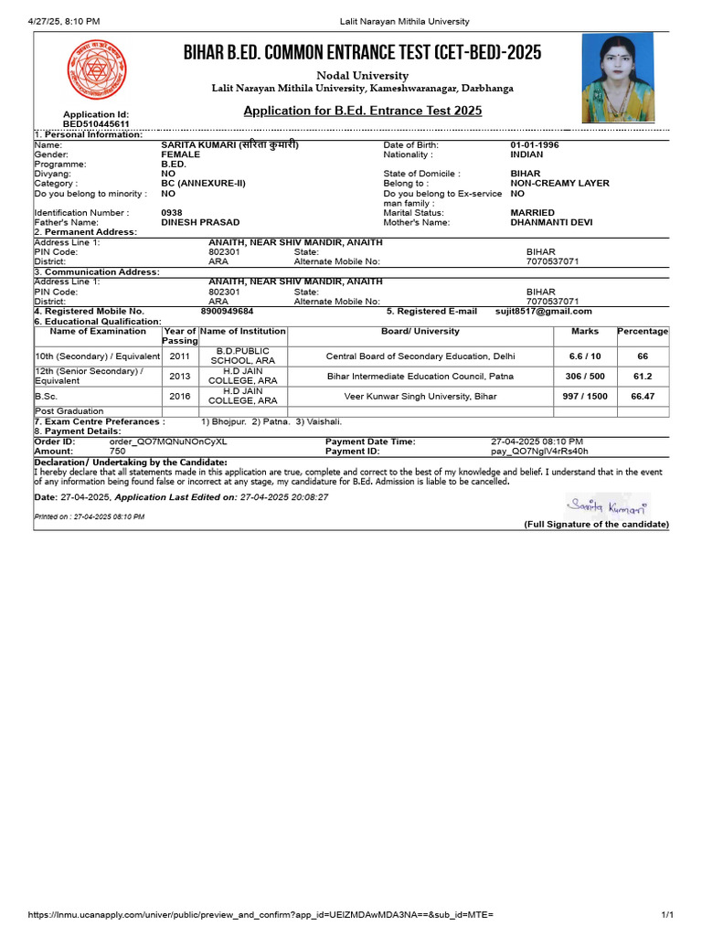 Lalit Narayan Mithila University | PDF | Educational Stages | Qualifications