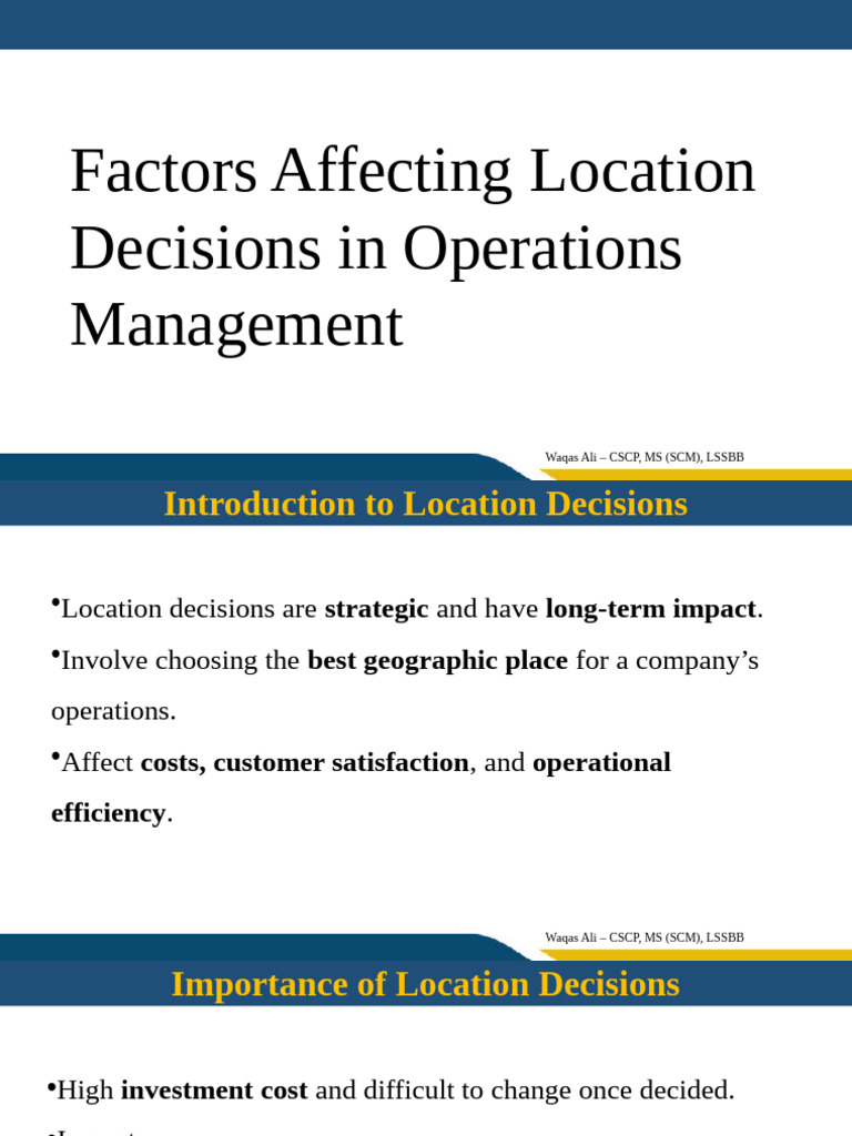 Location Decision | PDF | Supply Chain | Transport