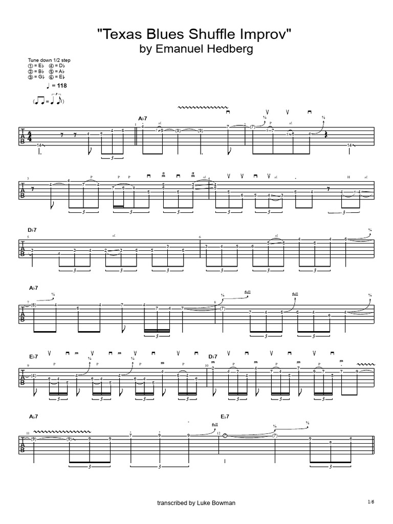 Tab - Texas Blues Shuffle Improv | PDF | Chess