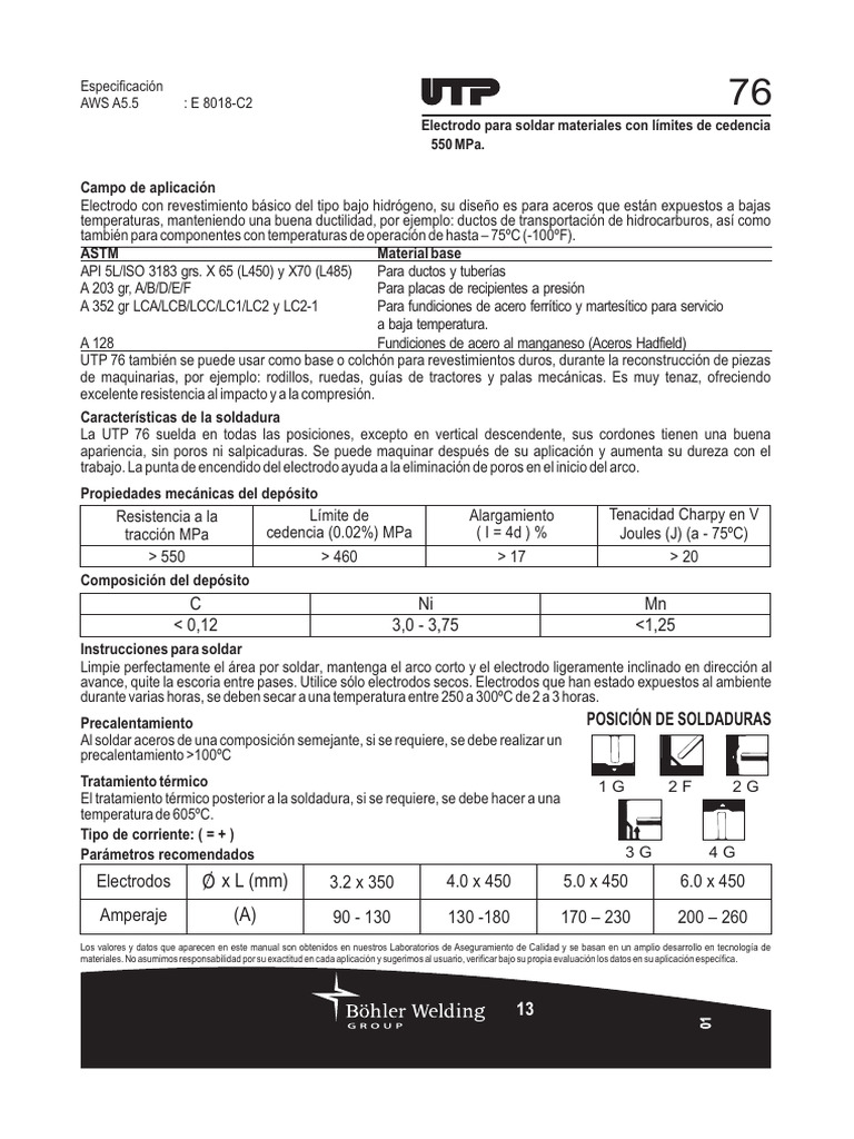 13 Utp 76 Rev. 01 | PDF | Soldadura | Construcción