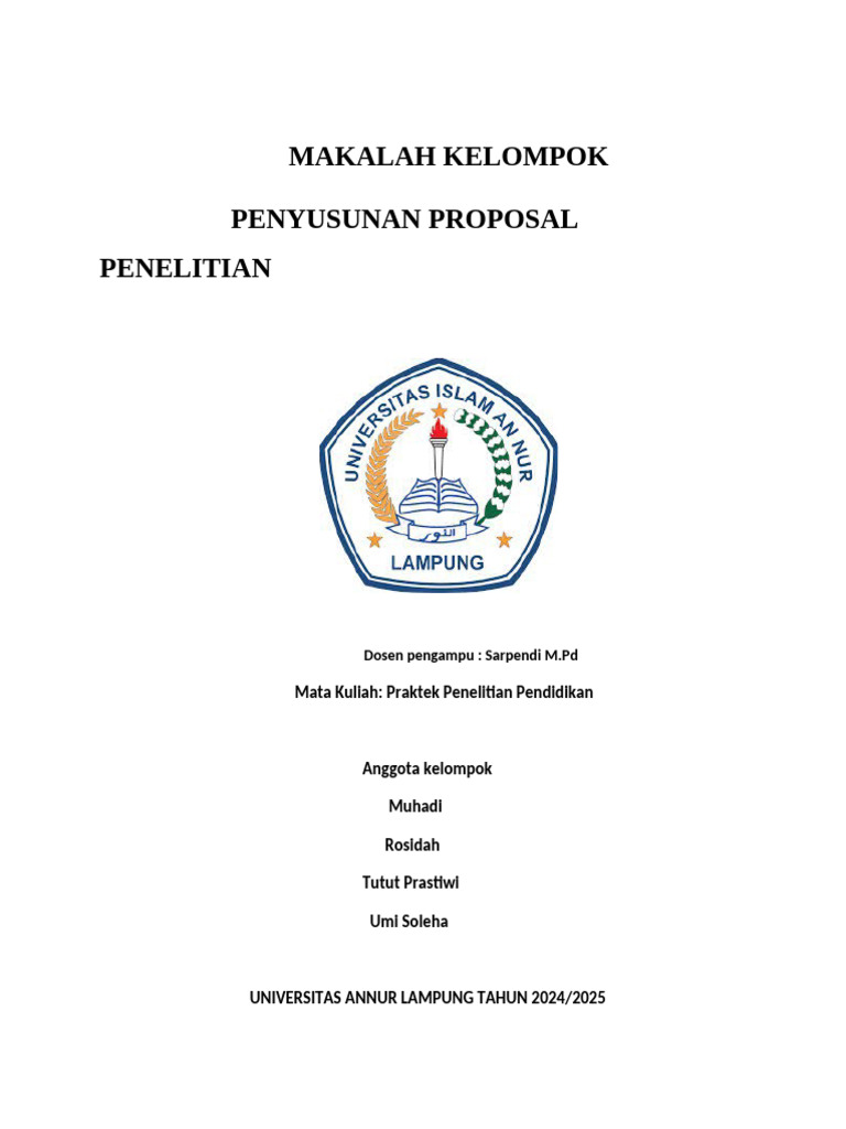 Klmpk 3 Proposal Penelitian | PDF