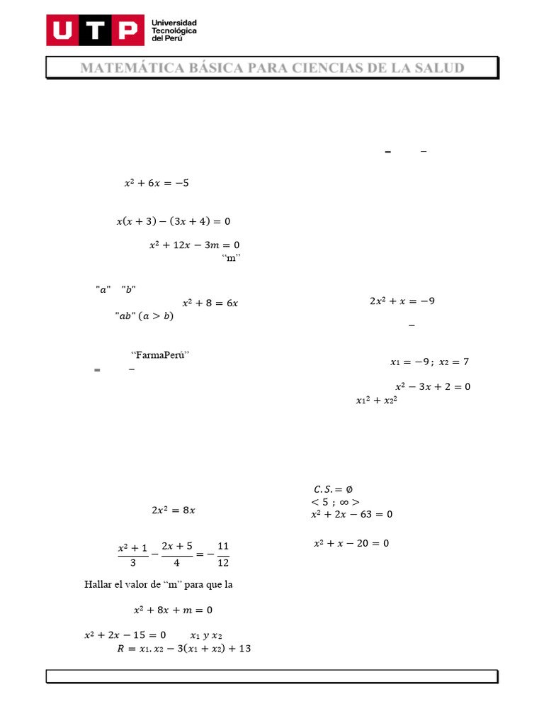 S02 - s1 - Resolver Ejercicios - MCCSS | PDF | Ecuaciones | Ecuación cuadrática