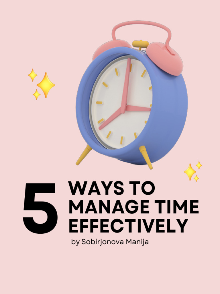 Soft Pink Time Management Carousel Instagram Post Portrait | PDF