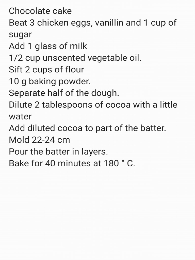 Chocolate Cake | PDF