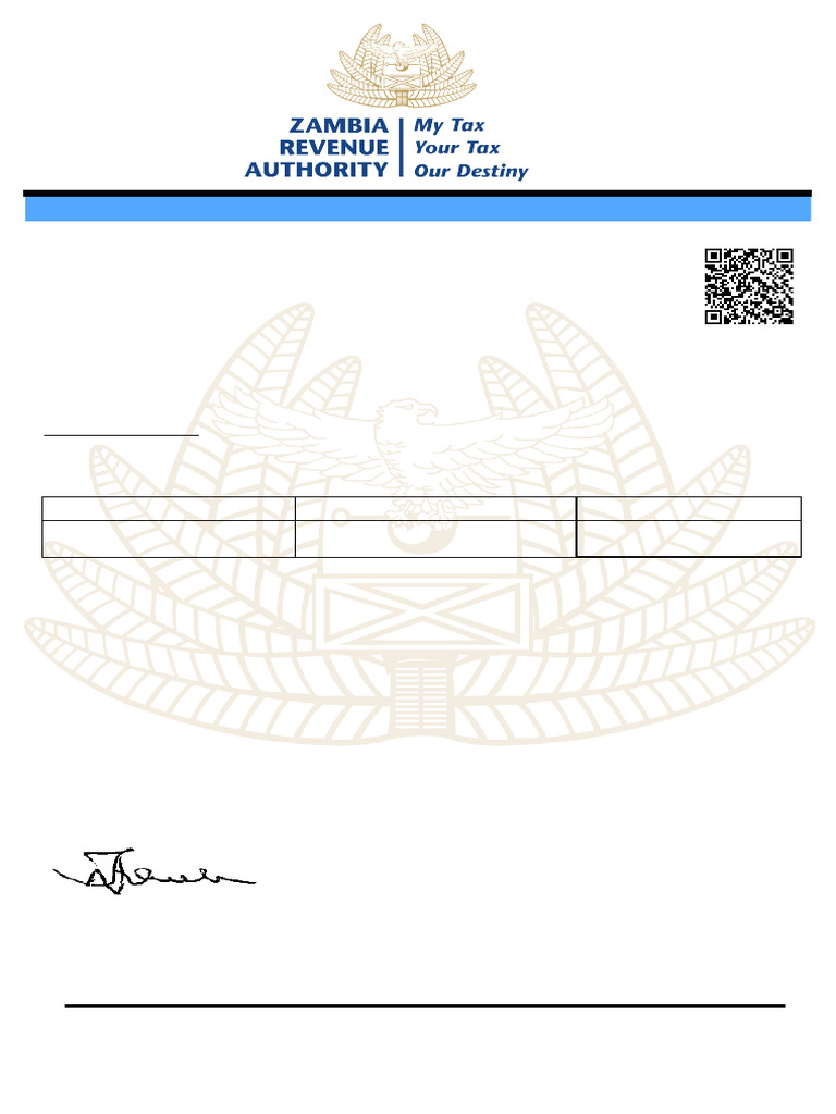 ZRA Acknowledgment of Income Tax Return | PDF