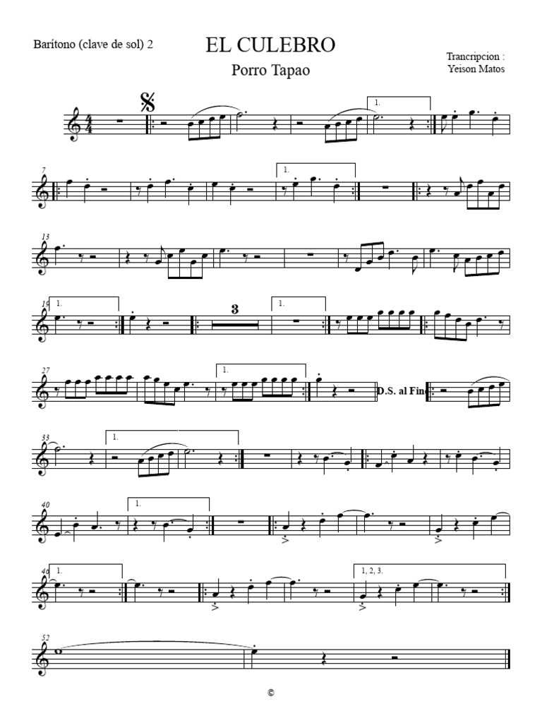 EL CULEBRO - Barítono (clave de sol) 2_022407 | PDF