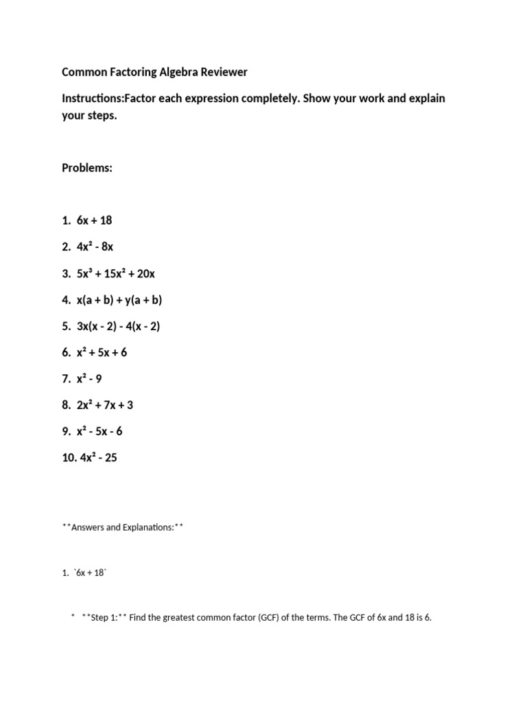 Common Factorin-WPS Office | PDF