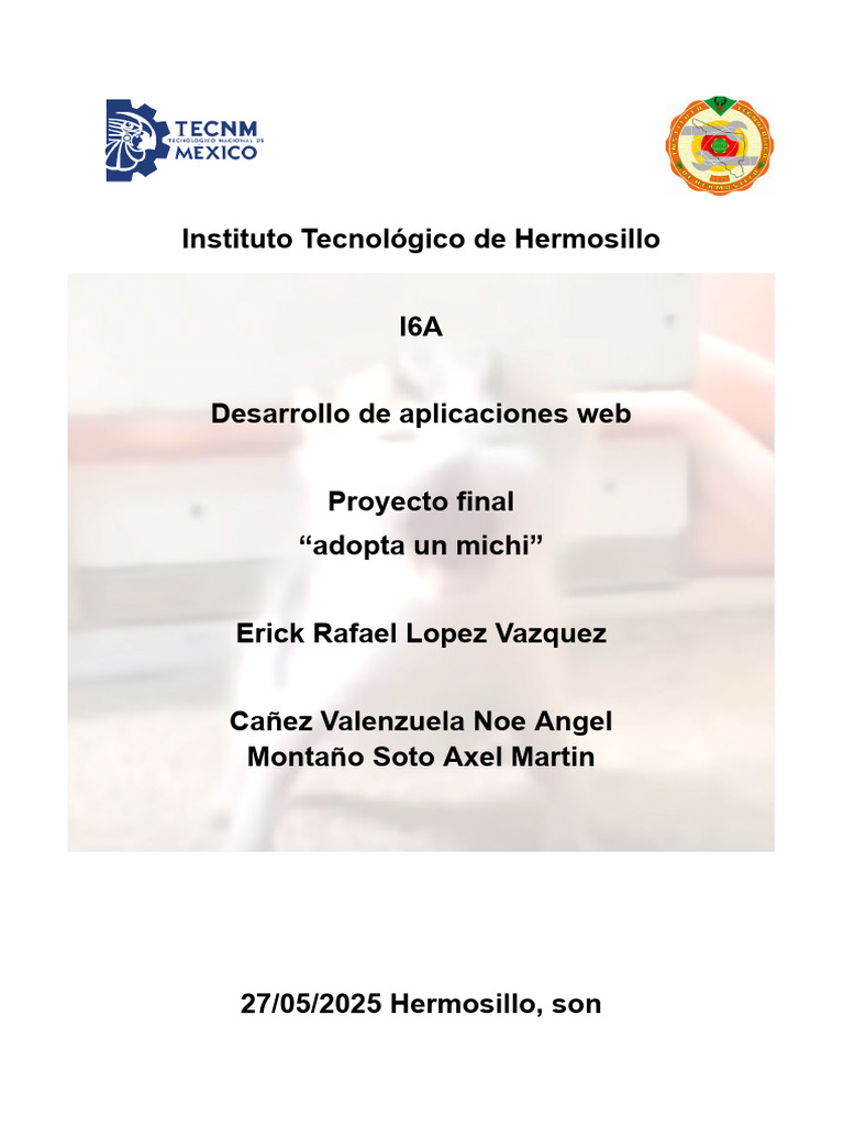 Proyecto Final - Adopta Un Michi | PDF | Script Java | Mi sql