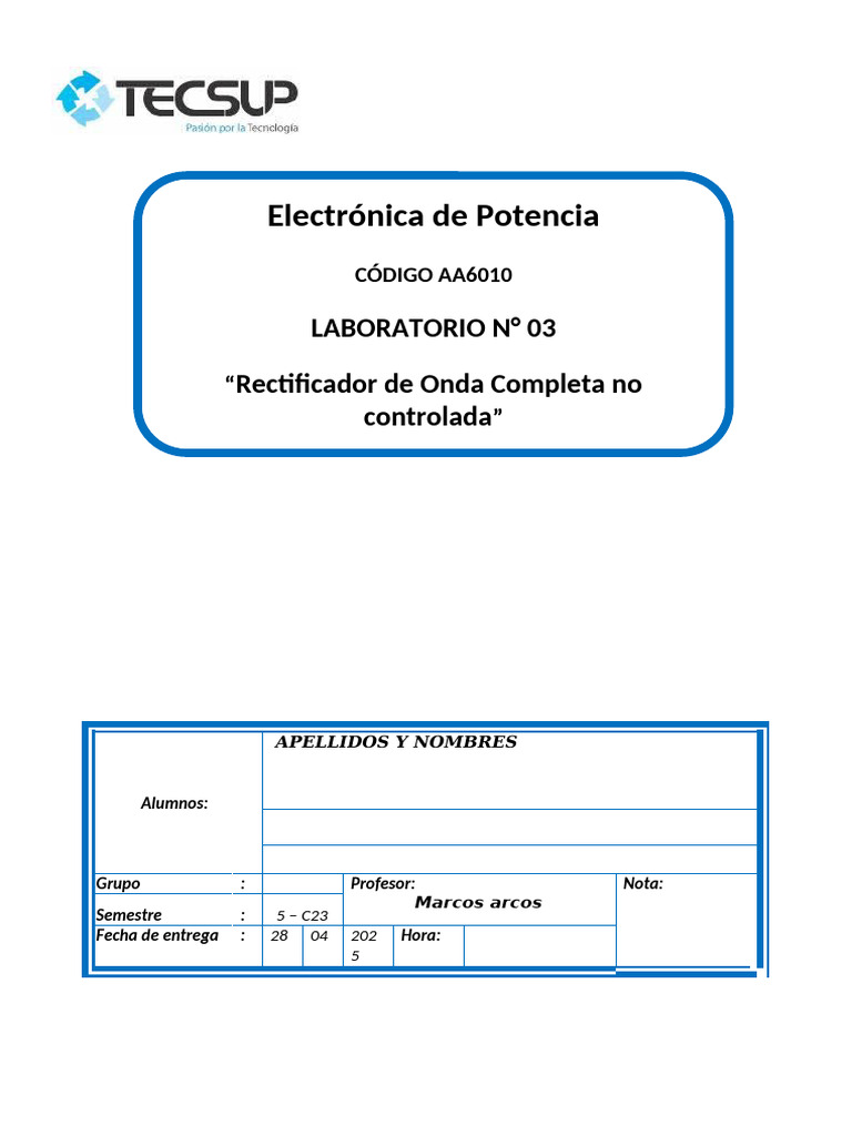 Glab So3 Marcos 2025 01 1 | PDF | Rectificador | Corriente eléctrica