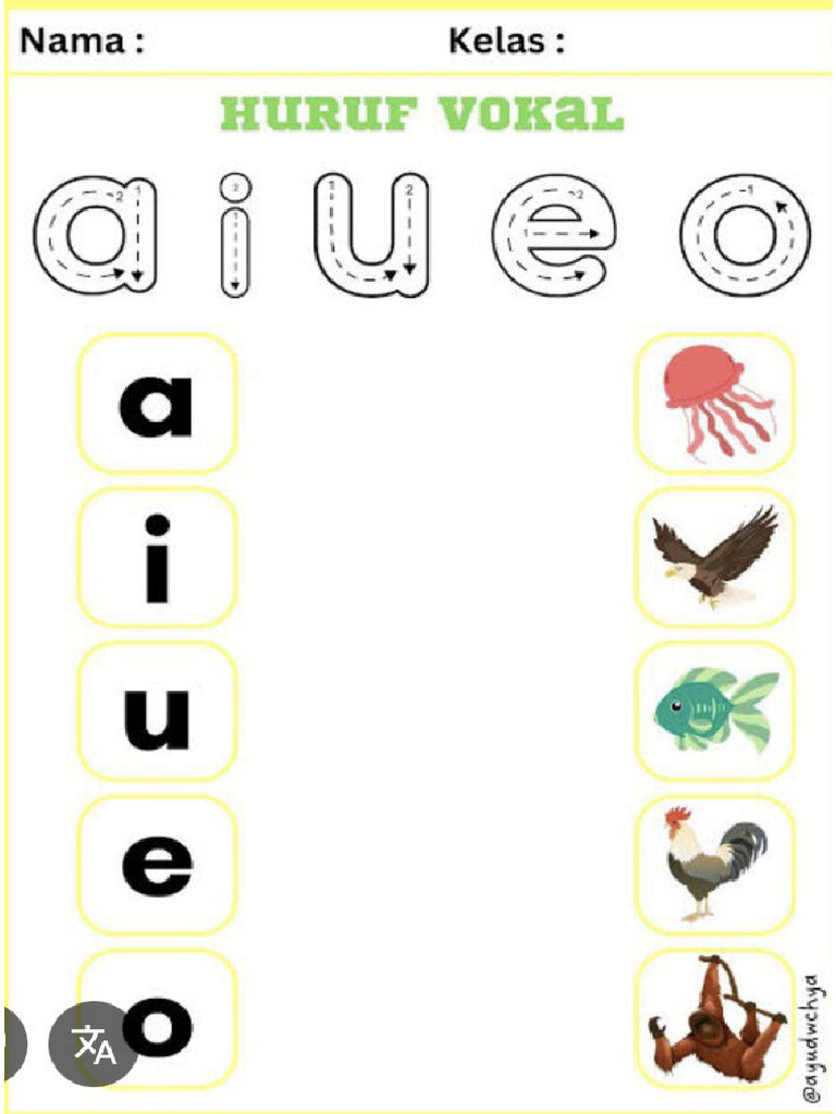 LKPD TK Huruf Vokal | PDF
