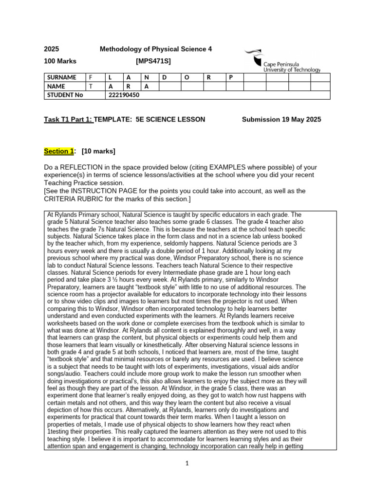 2025 5e Science Lesson Templates-1 | PDF | Seed | Learning