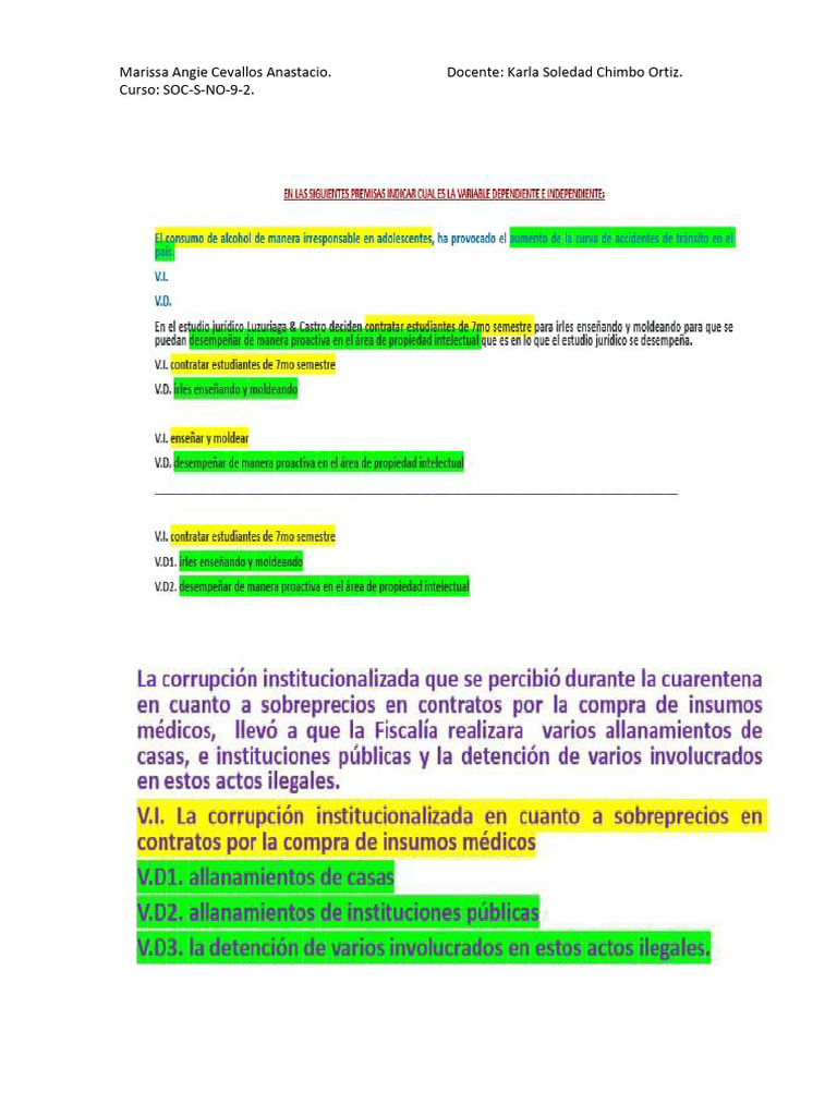 Variable Dependiente e Independiente | PDF