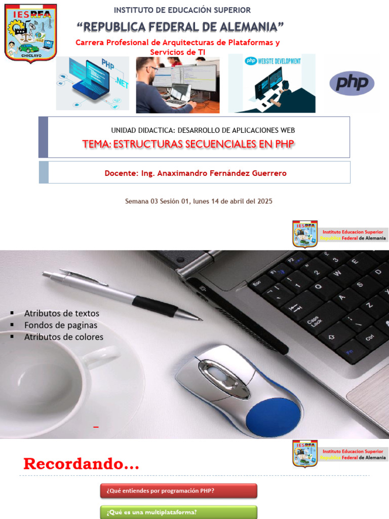DAW S03 s1 Aplicaciones Secuenciales | PDF | Php | Aplicación web
