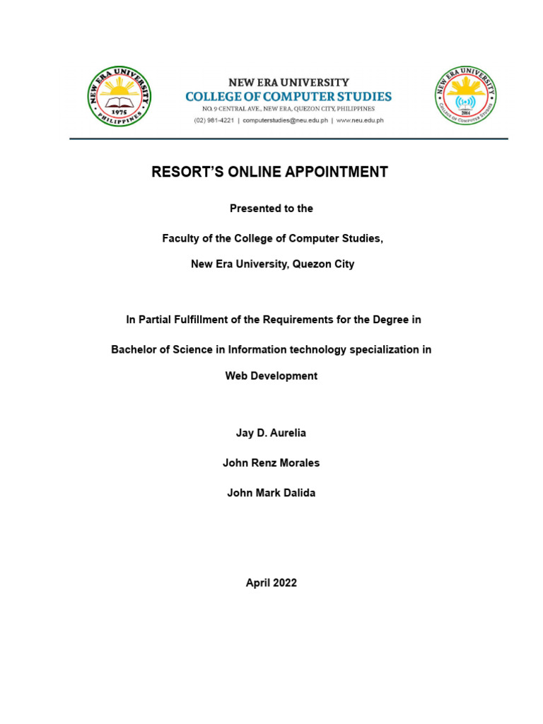 Online Booking System for Resorts | PDF | Software Development ...