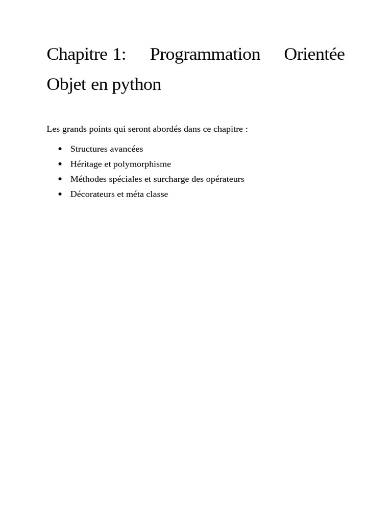 Programmation Orientée Objet en Python | PDF | Classe (informatique ...