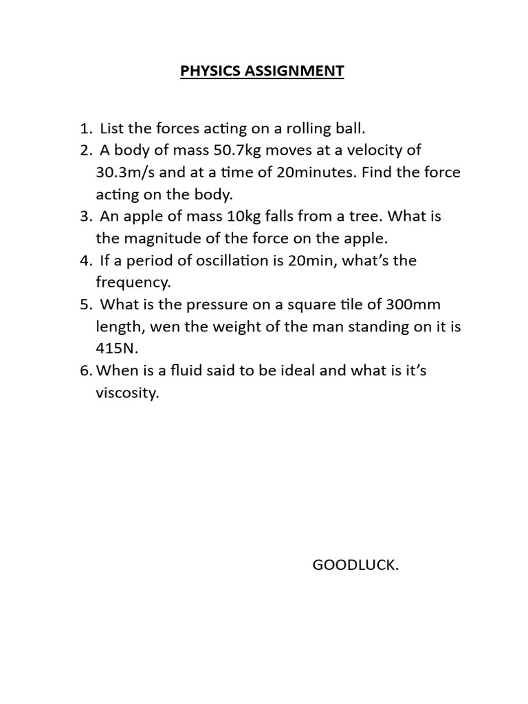 Physics Assignment | PDF