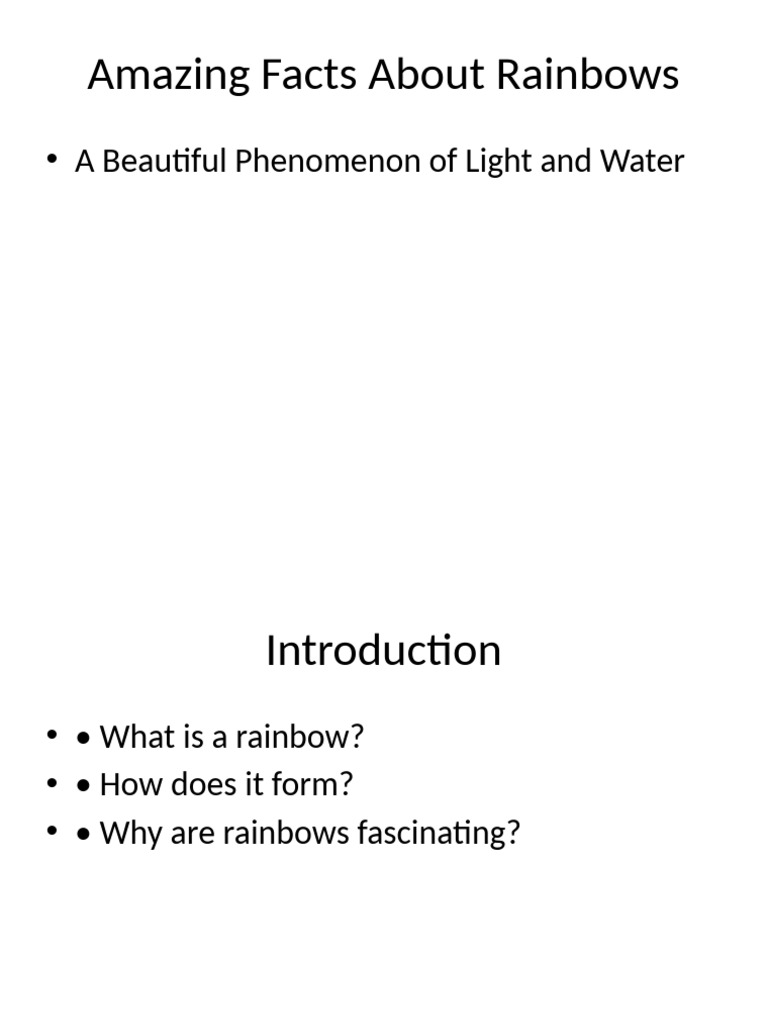 Amazing Facts About Rainbows | PDF