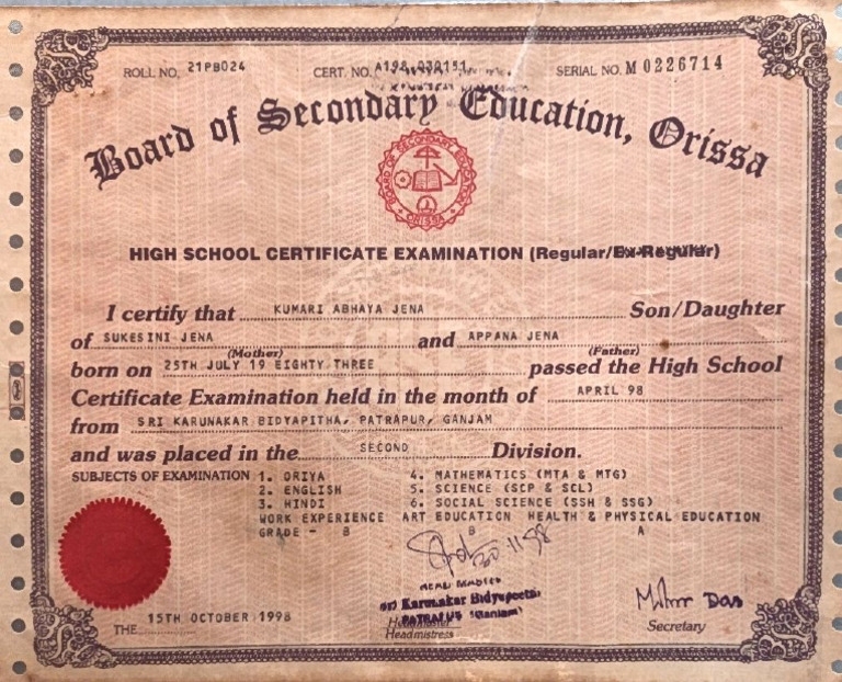 10th Certificate | PDF