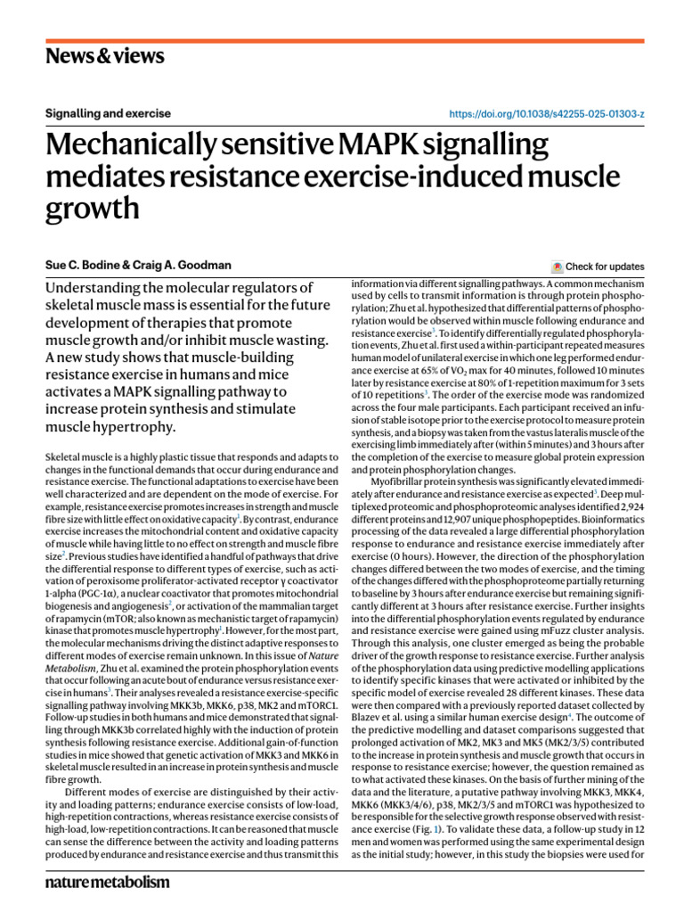 NATURE - Mechanically Sensitive MAPK Signalling Mediates Resistance ...
