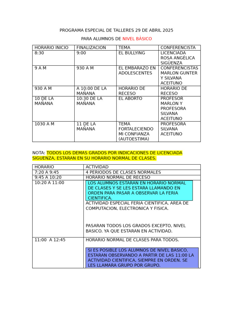 Conferencias Nivel Basico | PDF