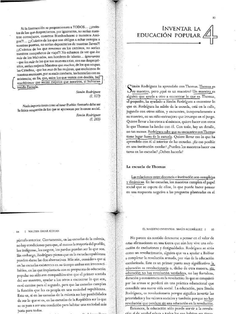 KOHAN El Maestro Inventor Cap. IV | PDF | Escuelas | Verdad