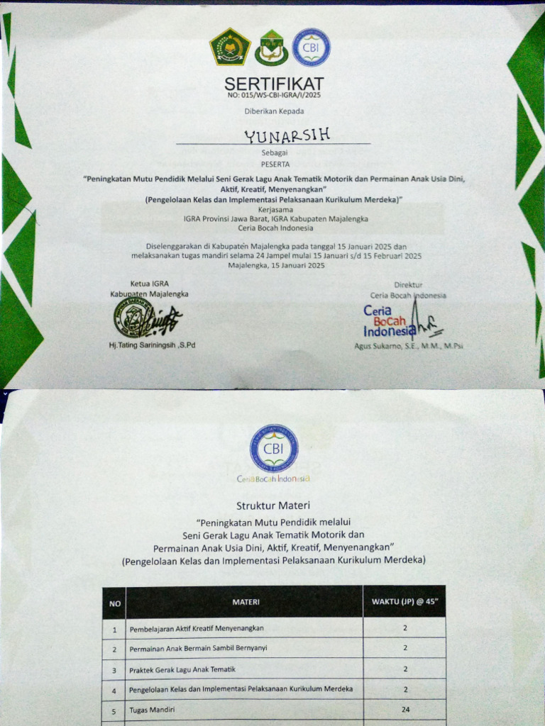 Sertifikat 2024 | PDF