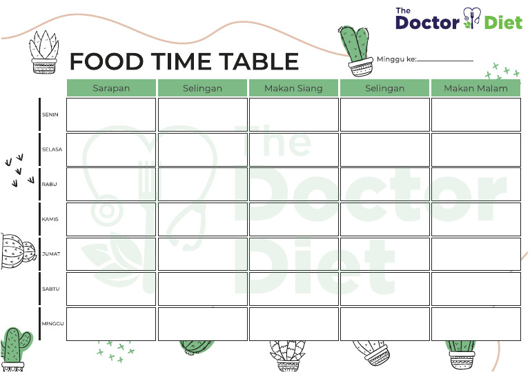 Food Time Table Design | PDF