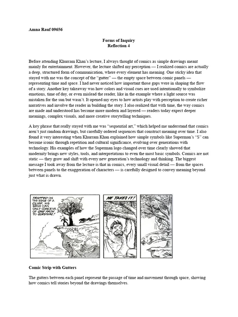 Forms of Inquiry Reflection 4 | PDF | Comics | Perception