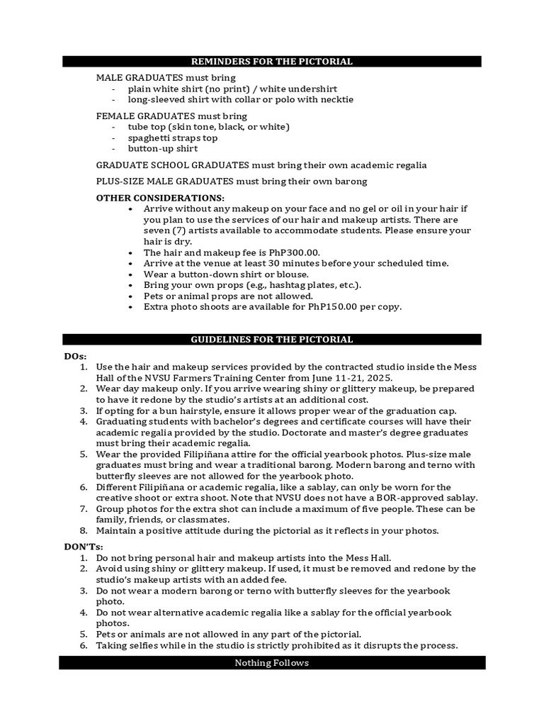 GRADUATION-PICTORIAL-REMINDERS-AND-GUIDELINES | PDF | Fashion | Clothing