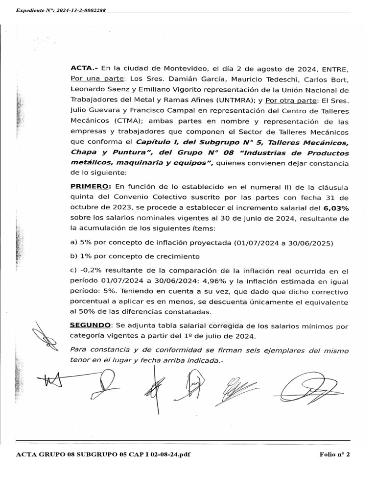 Ajuste Salarial 2024 Juli o | PDF