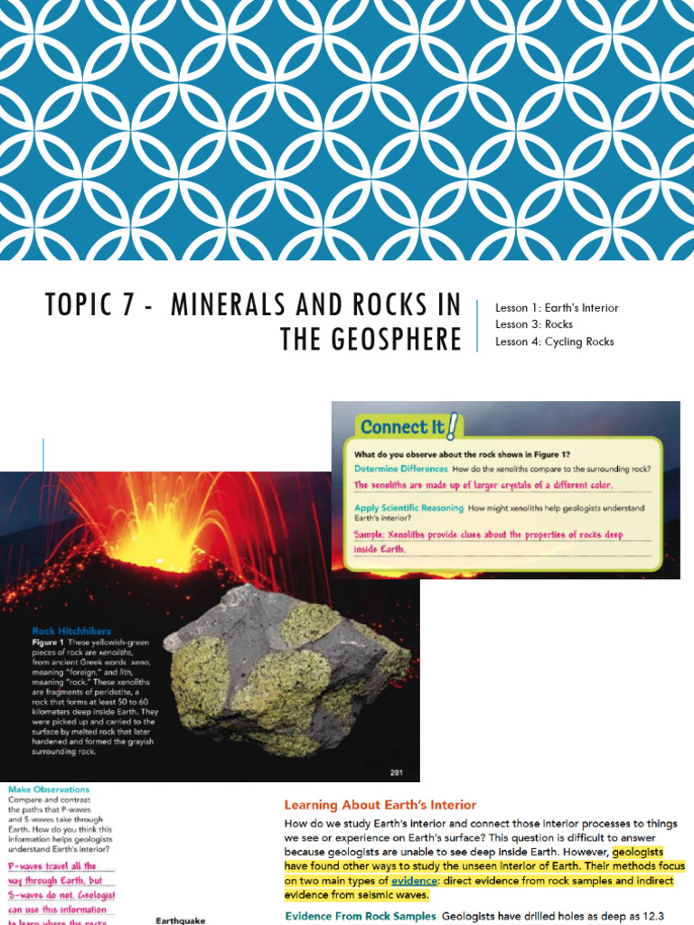 Topic 7 - Minerals and Rocks in The Geosphere | PDF | Rock (Geology ...