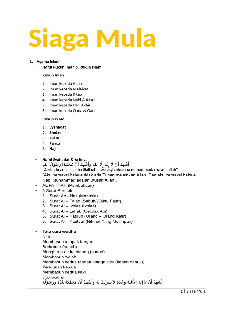 Siaga Mula | PDF