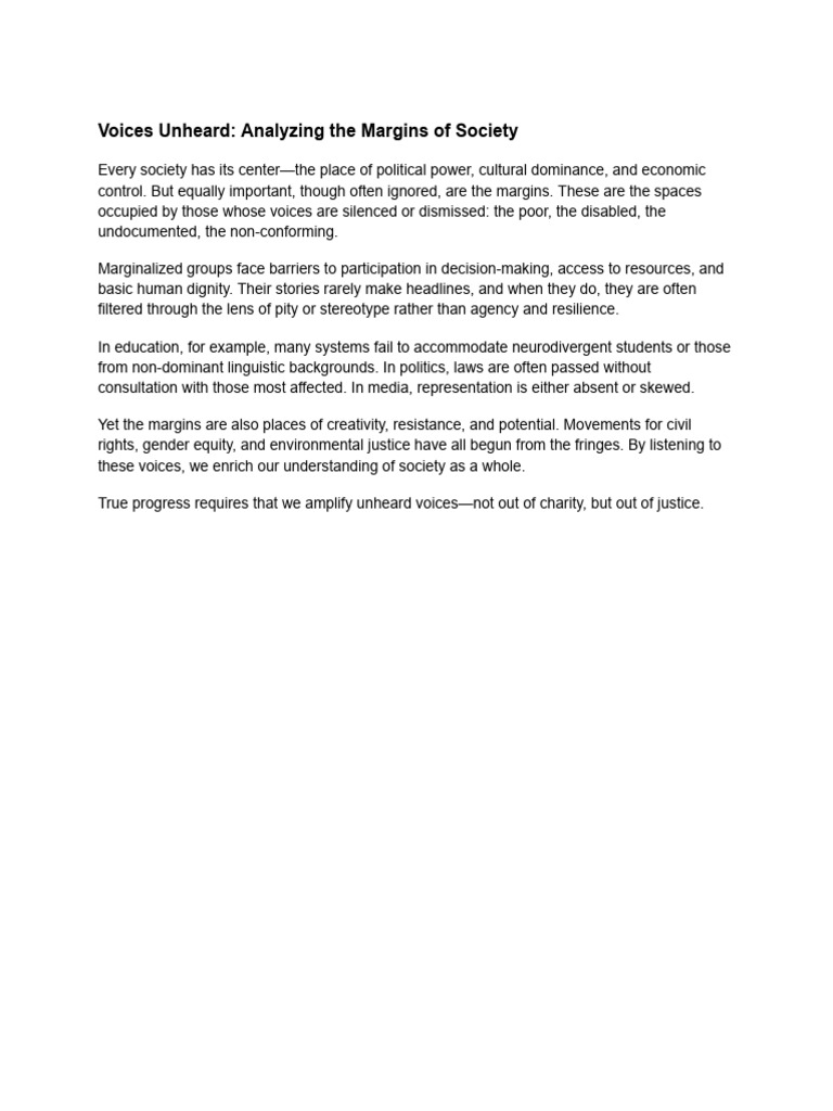 Amplifying Unheard Voices in Society | PDF