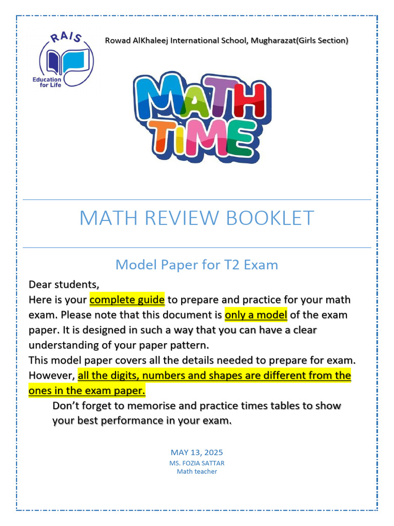 Revision Material For T2 Exam Math G4 | PDF | Geometric Shapes | Classical Geometry