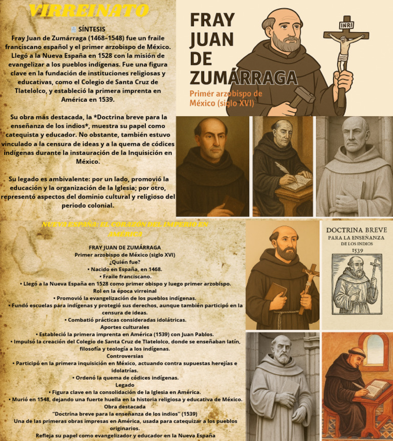 ? SÍNTESIS Fray Juan de Zumárraga (1468-1548) Fue Un Fraile Franciscano ...