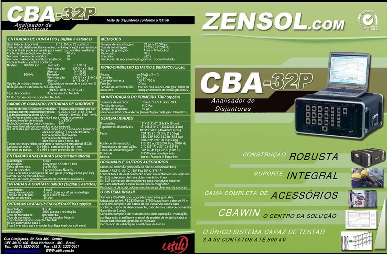 Analisador de Disjuntores CBA 32 Zensol | PDF | Corrente direta | Indutor