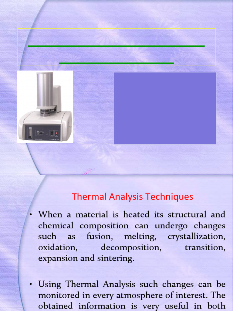 Differential Thermal Analysis | PDF | Thermal Analysis ...