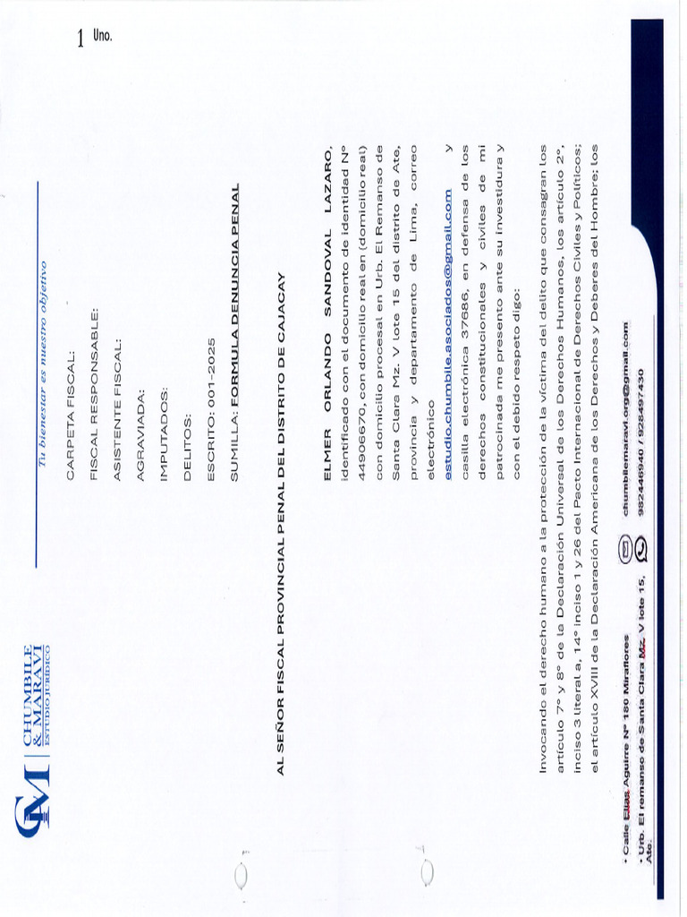 Scaneo Denuncia Penal Mas Anexos | PDF