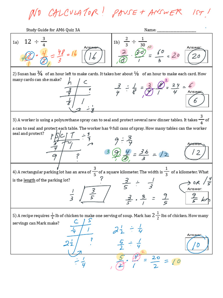 Review For AM6 Quiz 3A | PDF