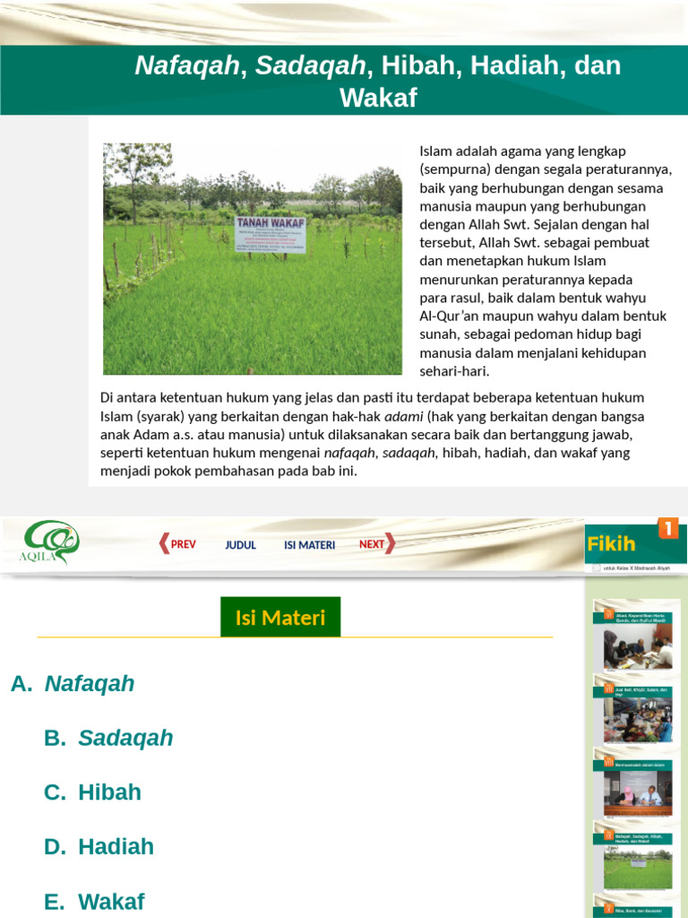 Nafaqah Sedekah, Hibah, Hadiah, Dan Wakaf | PDF