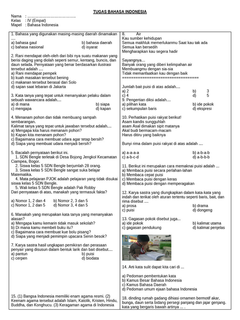 7 Sumatif BHS INDO | PDF