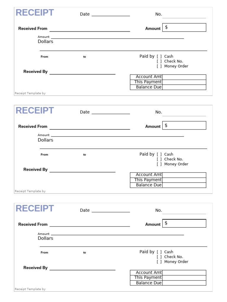 Cash Receipt Form | PDF