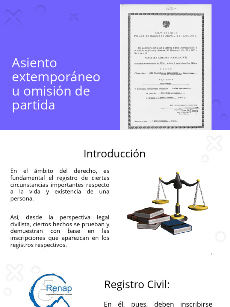 Clase 8 Asiento Extemporáneo U Omisión de Partida | PDF | Derechos ...