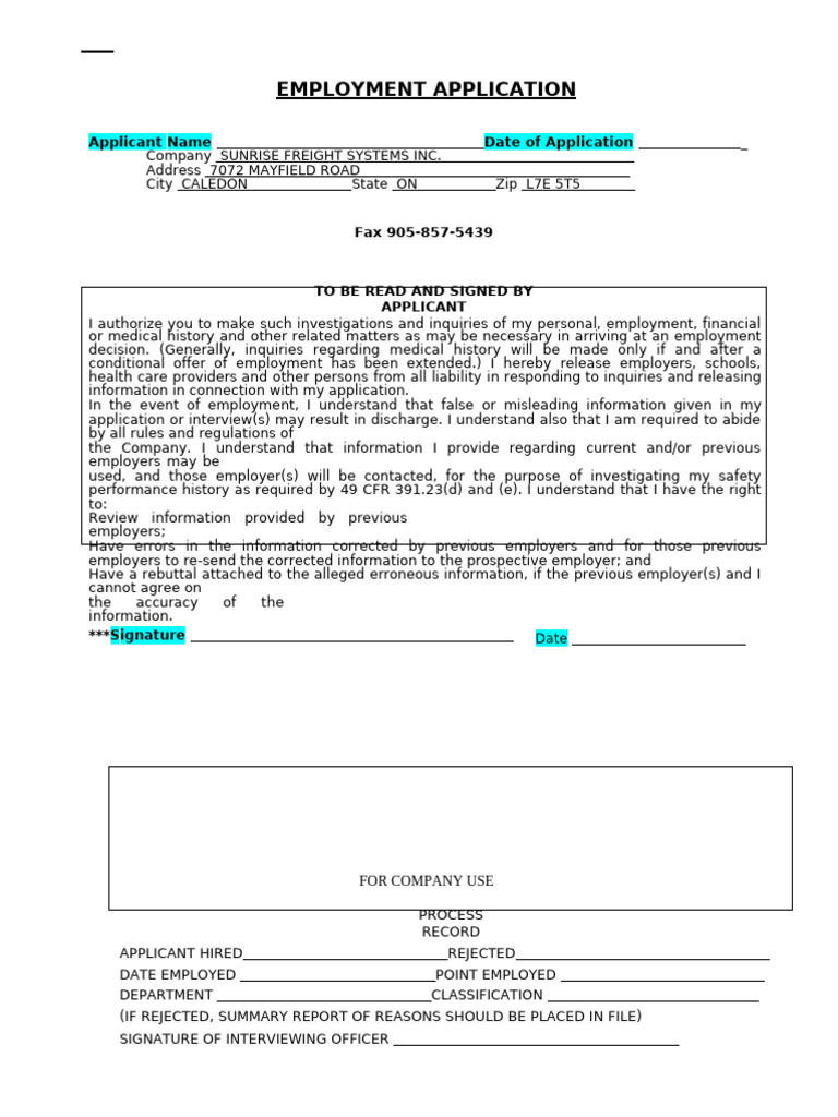 Drivers Application For Employment-New | PDF | Employment | Van
