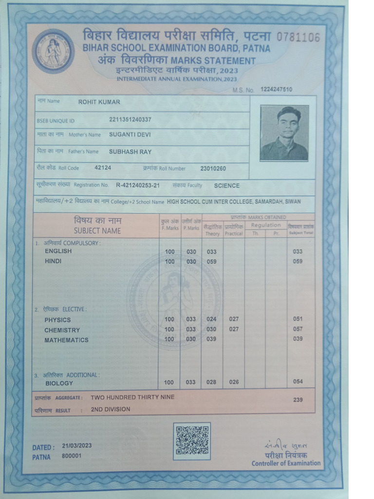 Rohit Kumar Inter | PDF