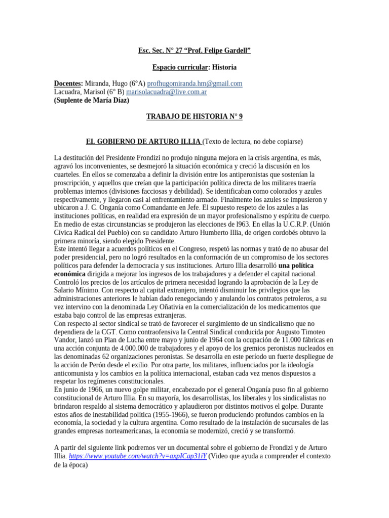 TP9 Historia 6° | PDF | Gobierno