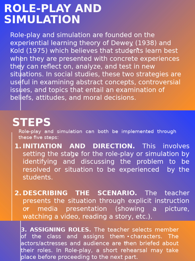 Role-Play and Simulation in Education | PDF